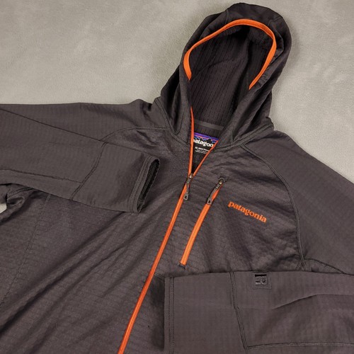 Patagonia Jacket Mens XL Gray Waffle R1 Regulator Fleece Hoody Hiking ...