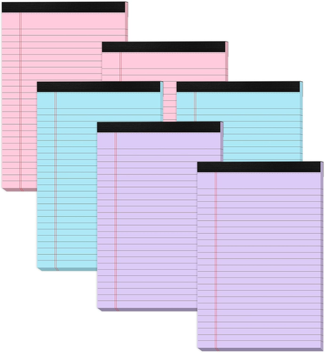 Colored Legal Pads 5X8 Small Note Pads 5X8, 6 Pack Purple 5X8 Notepads ...