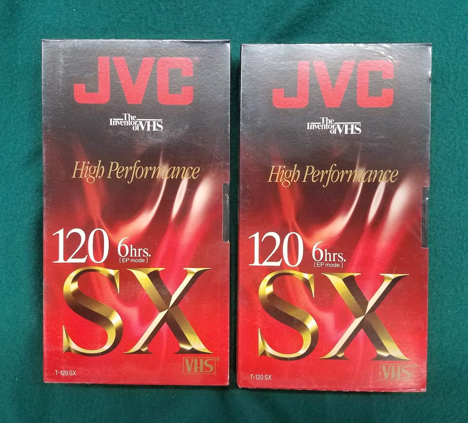 Lot Of 2 New Sealed JVC 120 HIGH PEFORMANCE 6 Hrs SX T-120 SX Video VHS ...