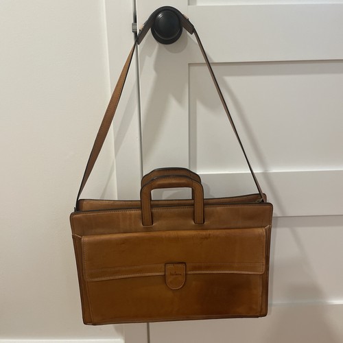Hartmann Leather Briefcase, Caramel Color, Top Retractable Handles ...