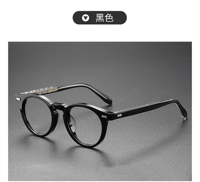 Japanese Handmade Retro Round Acetate Women Eyeglass Frames Men Full ...