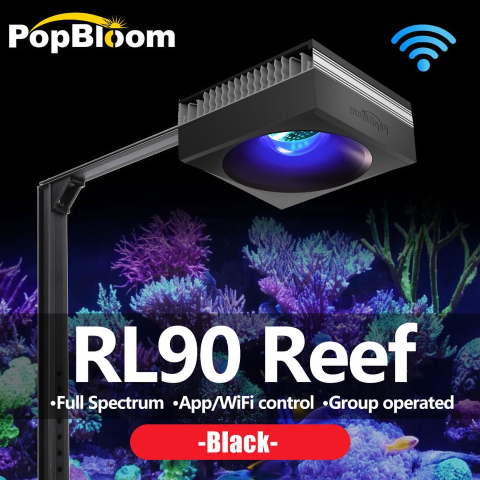PopBloom 60W 90W 180W WiFi Reef LED Aquarium Light for Saltwater Reef ...