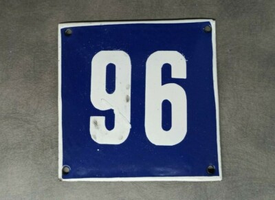 Vintage Enamel Sign Number 96 Blue House Door Street Plate Metal ...