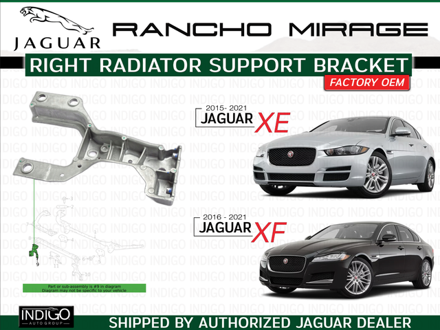 OEM Jaguar XF Right Radiator Support Bracket T2H12475 Genuine for sale ...