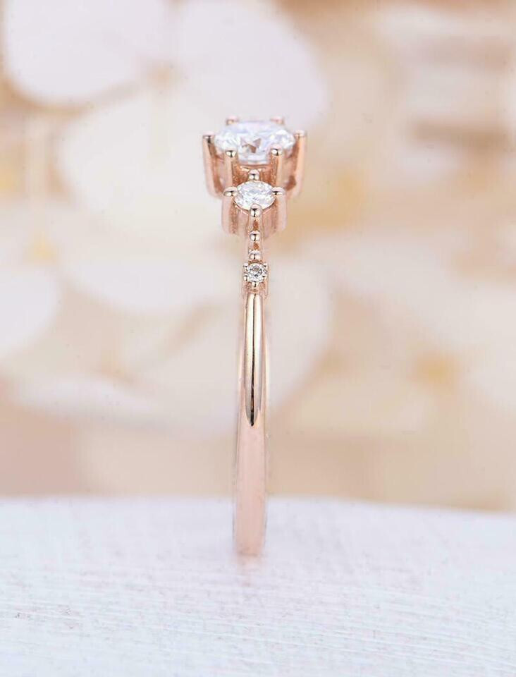 1.20CT Lab Created Diamond Solitaire Engagement Ring 14K Rose Gold Over ...