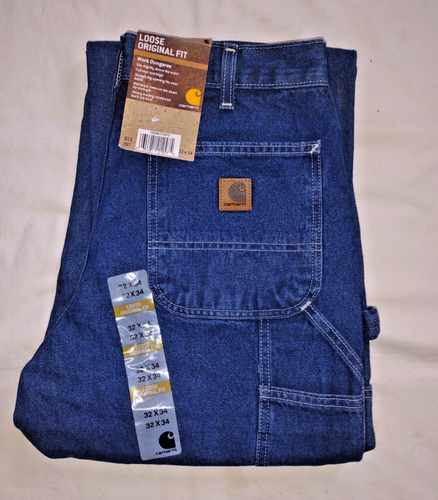 CARHARTT SINGLE KNEE PANT DENIM BLUE JEANS/Carpenter Pants 32X34 NWT ...