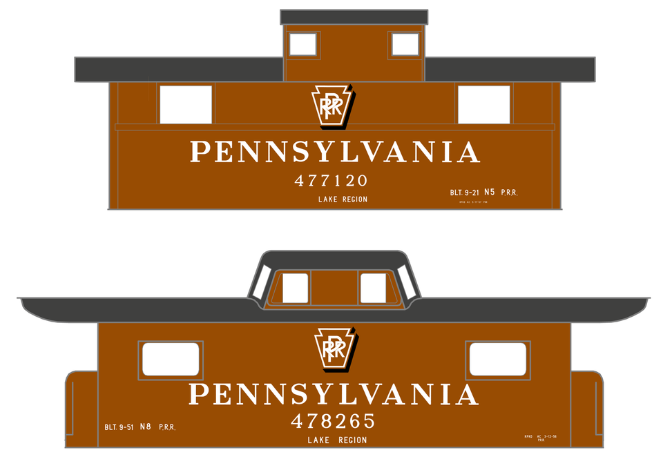 K4 O Scale Decals Pennsylvania Railroad PRR Cabin Car Caboose Shadow ...
