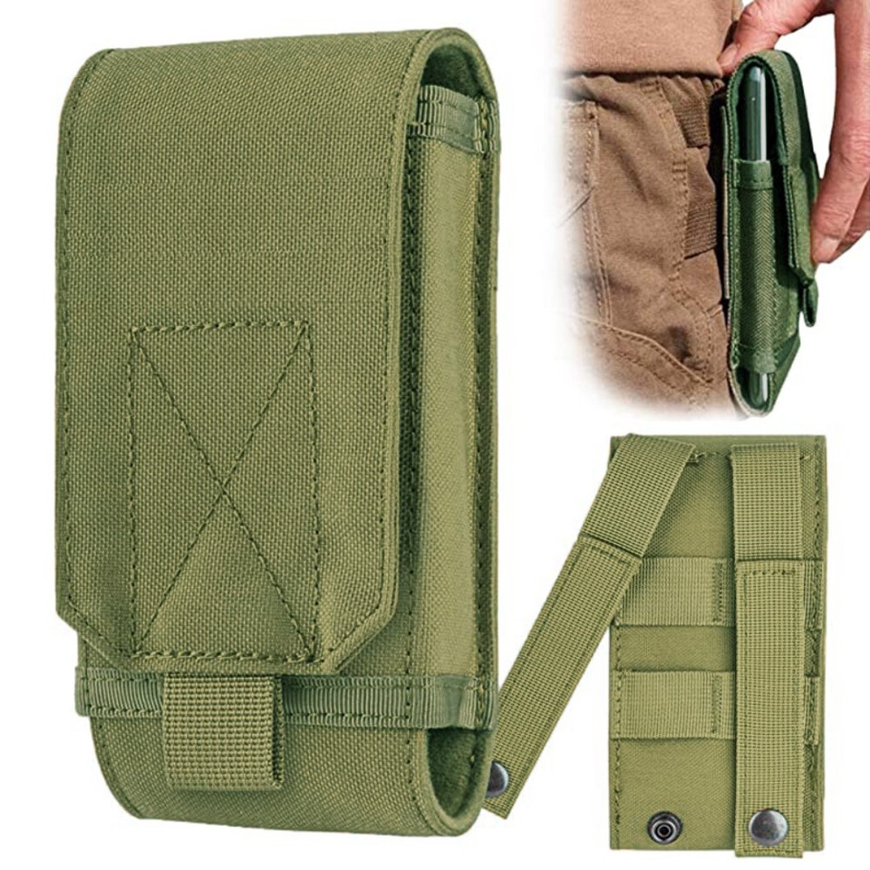 Tactical Molle Cell Phone Case with Belt Clip Loop Holster Pouch Carry ...