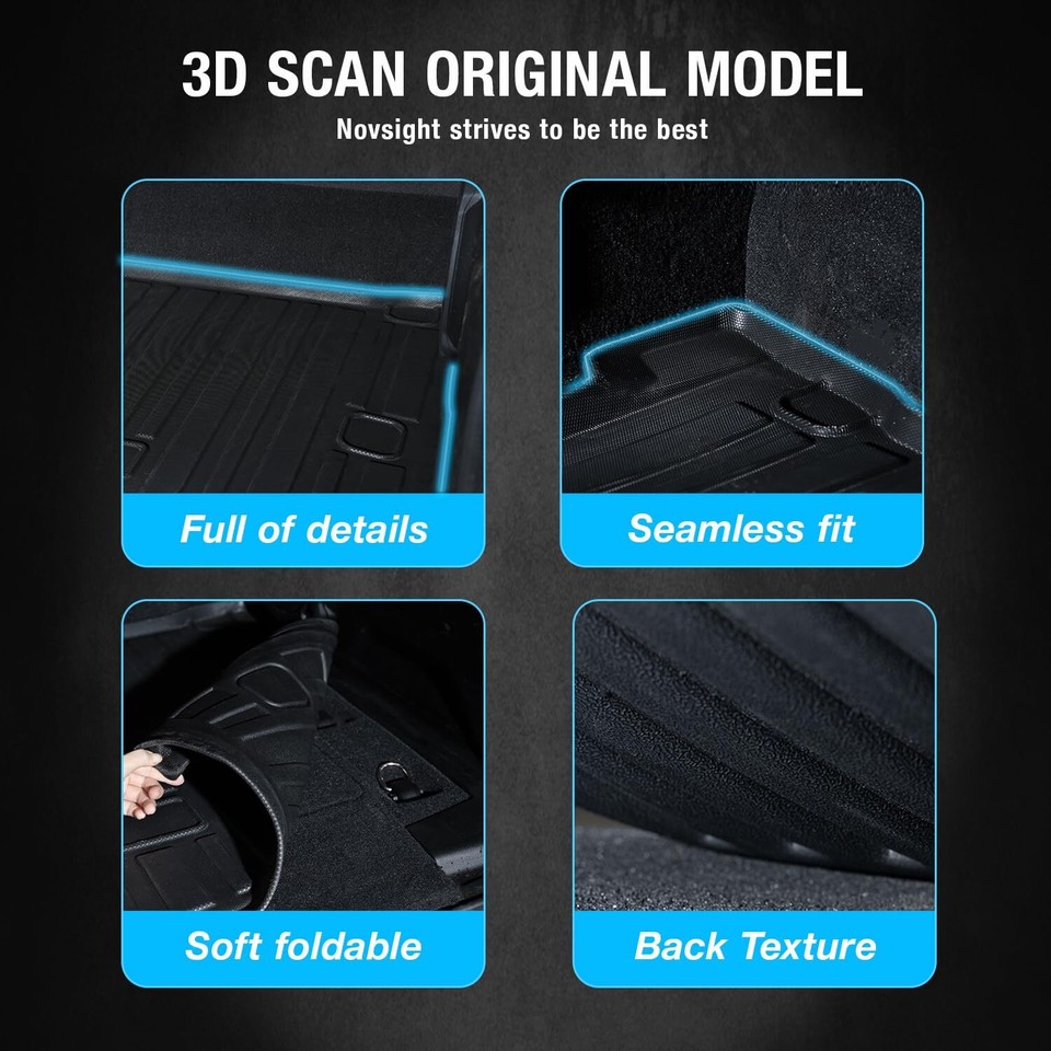 NOVSIGHT Car Rear Trunk Cargo Liner Floor Mat Black for Ford Explorer ...