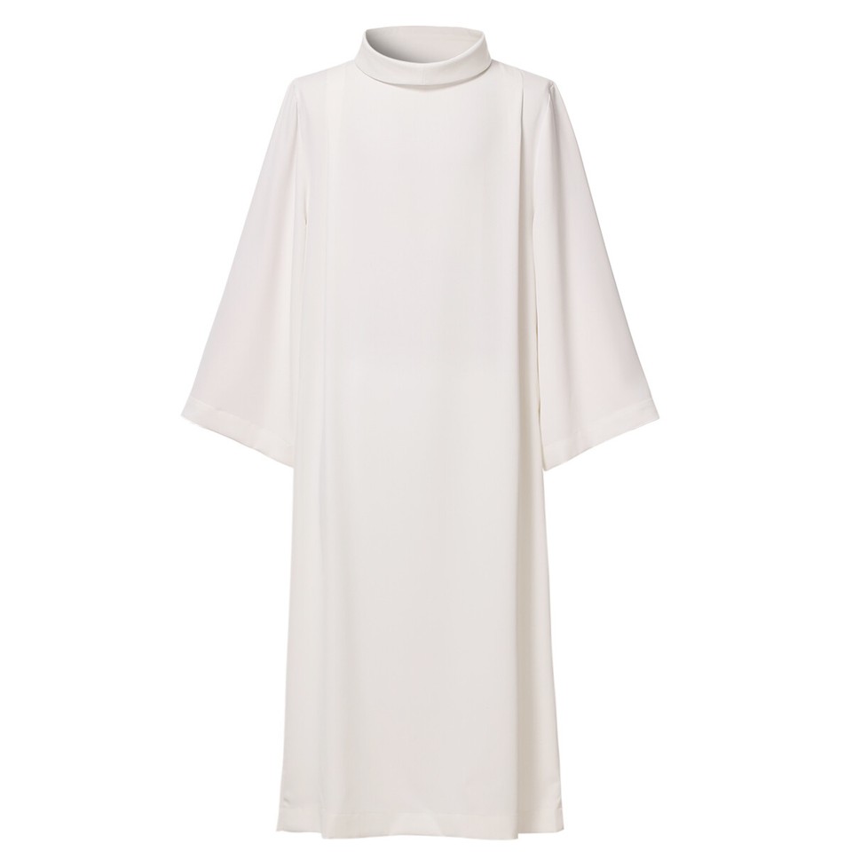 Christian Church Ivory White Alb Robe Roll Collar Vestments Gown ...