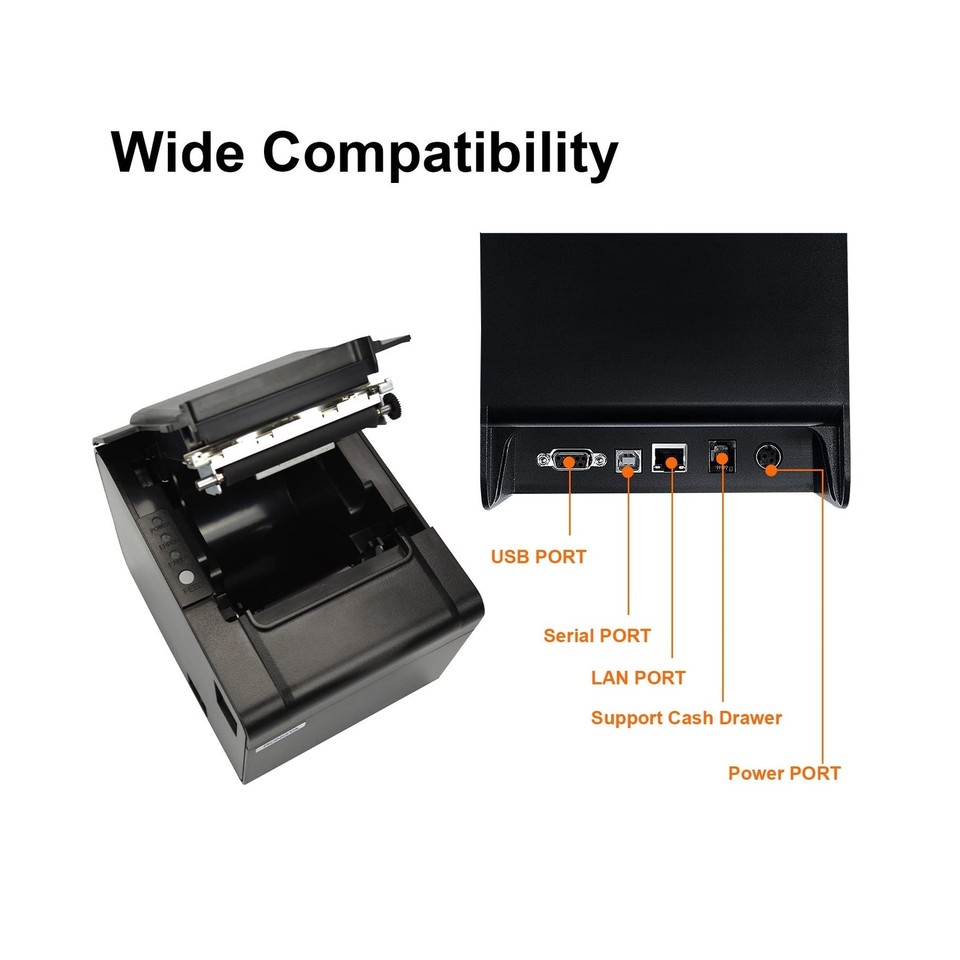 Rongta POS Printer, 80mm USB Thermal Receipt Printer, Restaurant ...