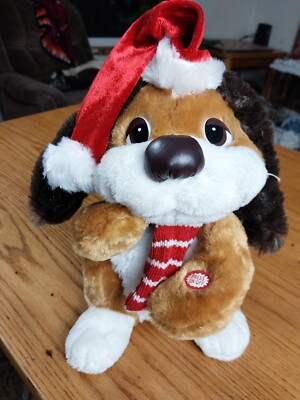 Dan Dee Christmas Puppy Dog Santa Hat Singing Dance Animated | eBay