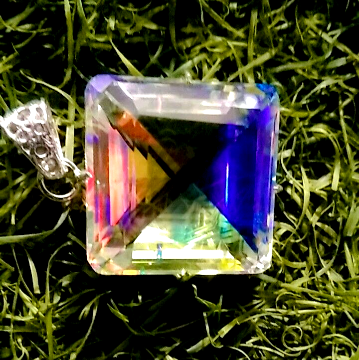 96.4 Ct+ Natural Rare Mystic Topaz Multi Color 925 Solid Silver Pendant ...