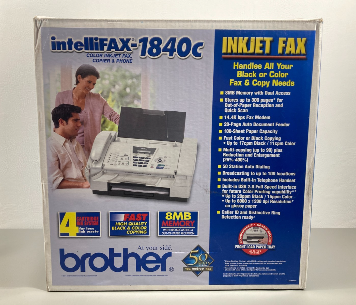 Brother IntelliFAX-1840c Inkjet Fax Machine Copy Fax Print Model 1840c ...