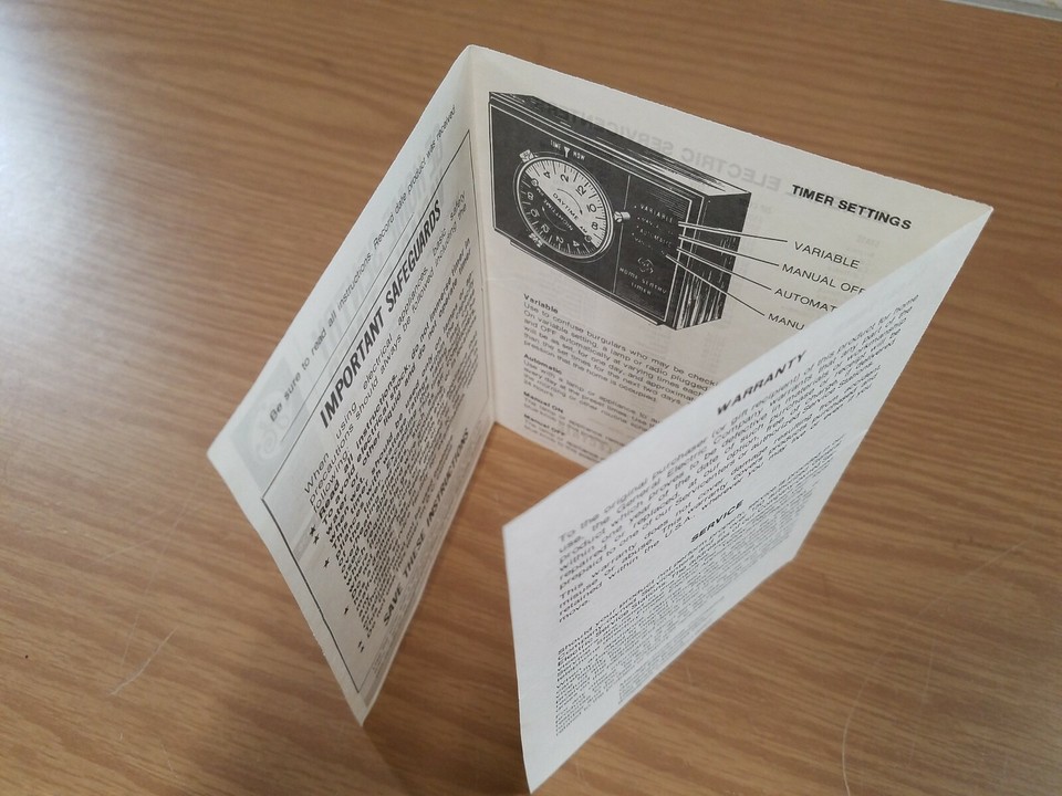 GE Home Sentry Variable Timer Manual Model 8136 General Electric ...