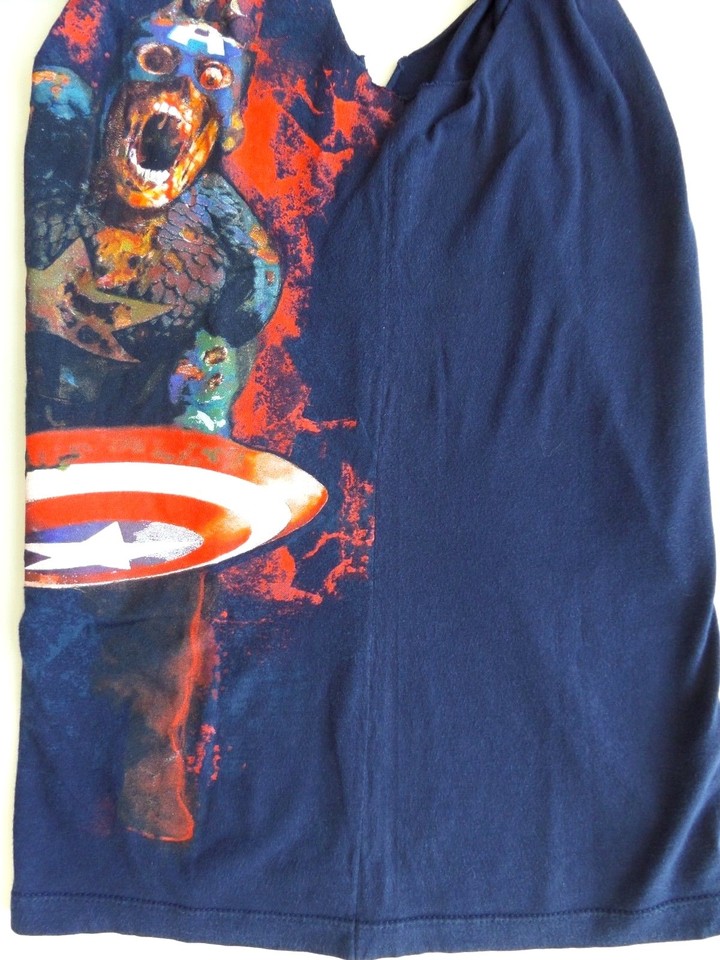 Marvel Zombies Captain America Avengers Distressed Retro Altered Cutoff ...