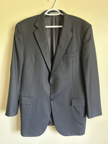 HICKEY FREEMAN Blazer Sport Coat Suit Jacket 44 L Mens Navy Blue Loro ...