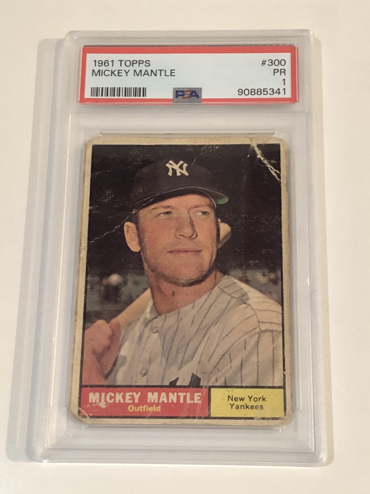 1961 Topps MICKEY MANTLE #300 trading card PSA 1 HOF BRAND NEW SLAB ...