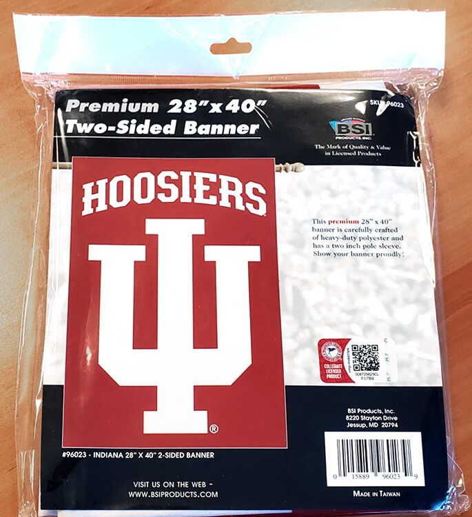 INDIANA HOOSIERS Official NCAA Team Logo Premium 28x40 House Wall ...