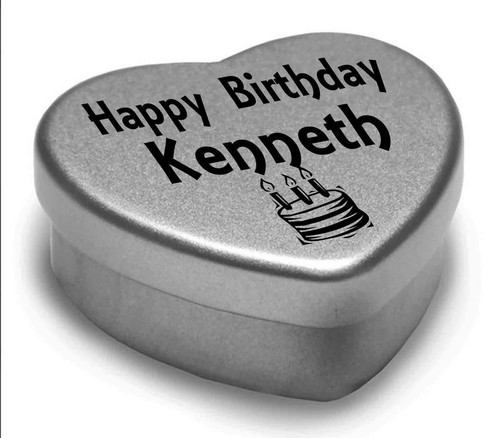 Happy Birthday Kenneth Mini Heart Tin Gift Present For Kenneth WIth ...
