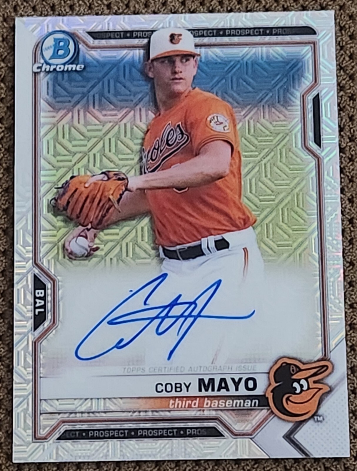 Coby Mayo 2021 Bowman Chrome Mega Box MOJO Autograph AUTO RC Baltimore ...