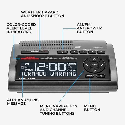 Midland - WR400 Weather Radio Deluxe - NOAA Emergency Alert Scanner | eBay