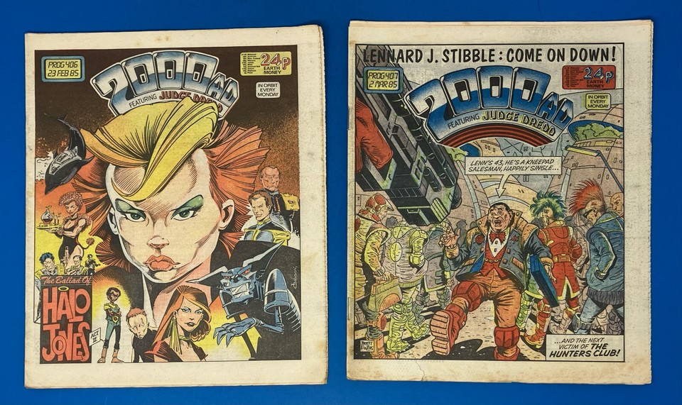 Lot of 20 2000 AD Magazines Prog 388-407 COMPLETE! Judge Dredd 20/10/84 ...
