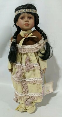 The Danea Collection Porcelain Doll ''Pauline'' 15'' with Stand- w/o ...