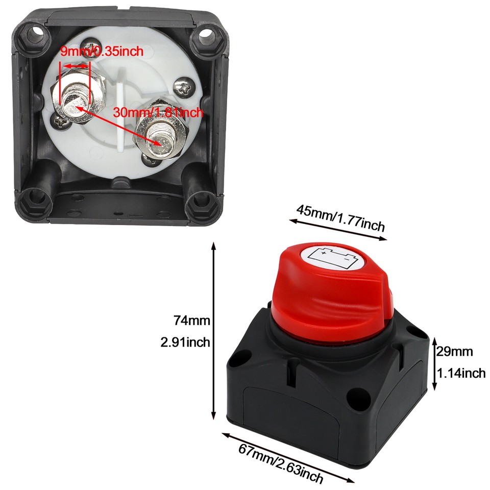 Removable Knob Marine Boat Battery Isolator Cut Off Kill Switch 300A ...