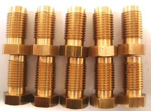 Brass Brake Pipe Fittings Unions - M10 x 1mm Male (Suits 3/16 Pipe) QTY ...