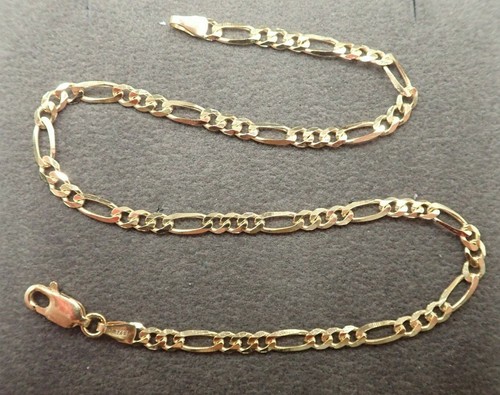 Anklet 9ct Gold BRACELET 10" 3.7 grams Fully Hallmarked Solid 9ct Gold Figaro | eBay UK