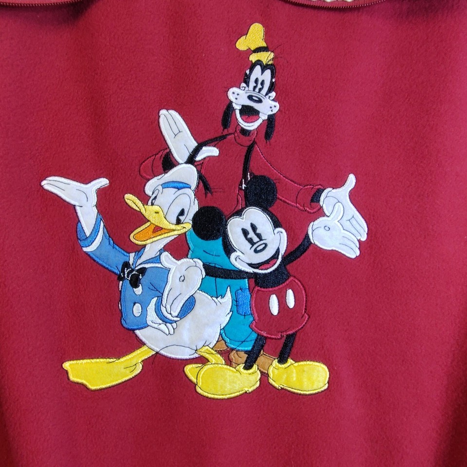 Disney Mickey Mouse Jacket with Mickey, Donald Duck, and Goofy on Back ...