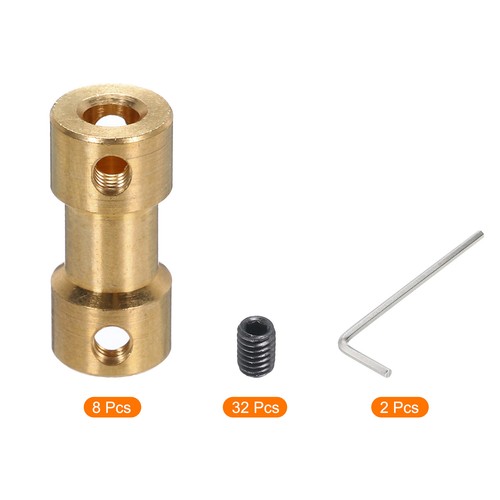 4mm to 6mm Bore Rigid Coupling 20x9mm M3 Brass Copper 8Coupling 32Screw ...