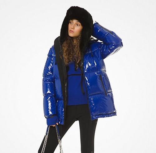 Michael Kors Blue Quilted Cire Puffer Ski Jacket - Weatherproof - Women ...