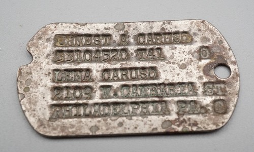 WWII 1941 Army Dog Tag With Philadelphia, PA Next Of Kin Address T41 | eBay