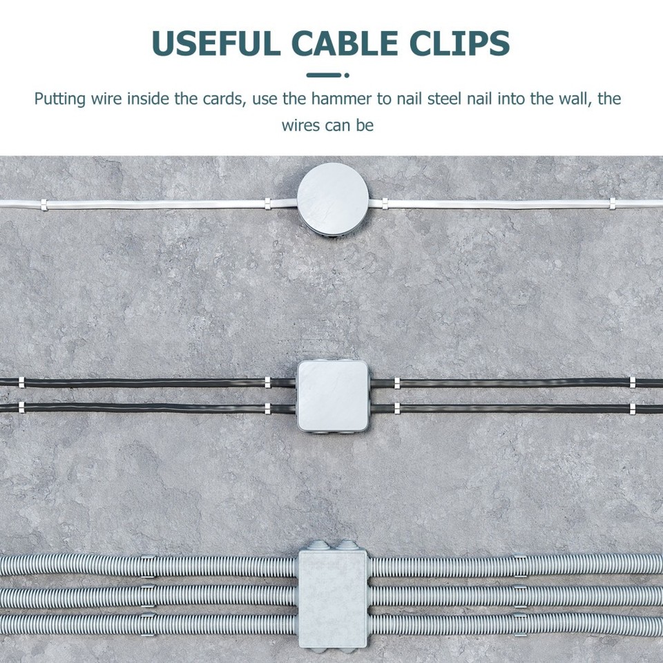 3 Boxes of Useful Cable Clips Cable Management Clips 6MM 7MM 8MM Cable ...
