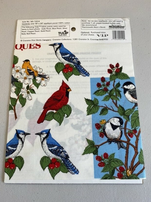 NEW Vtg 18"x30" Applique Panel Craft Fabric Cut Out Sew Cranston ...