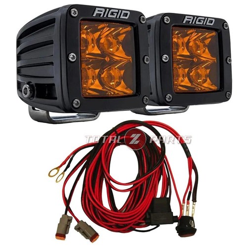 Rigid Industries® D-Series Spot Amber Pro Lens LED Light Pods Pair ...
