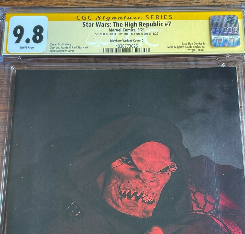 STAR WARS HIGH REPUBLIC 7 CGC SS 9.8 MIKE MAYHEW 1st DARTH KRALL SHADOW ...