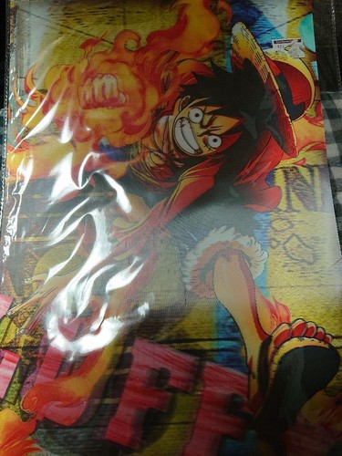 One Piece Luffy 3D Action Wall Art Fire Background Colorful Used | eBay