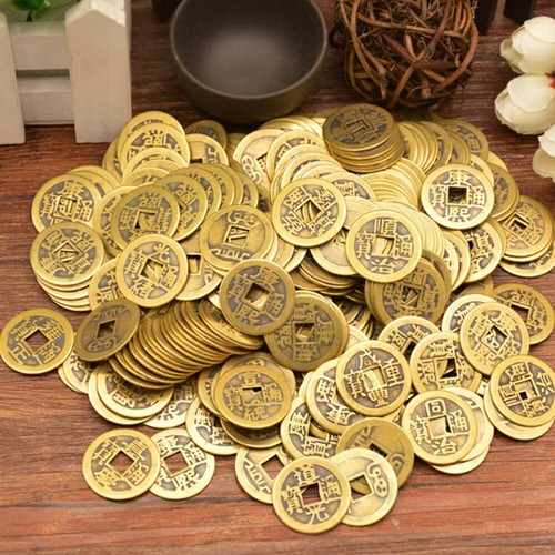 100Pcs Feng Shui Coins Chinese I Ching Money Lucky Coin Charm Ancient ...