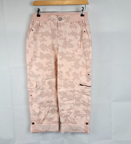 Capture Cropped Cargo Pants Size 8 Pink Camo 6 x Pockets Comfort ...