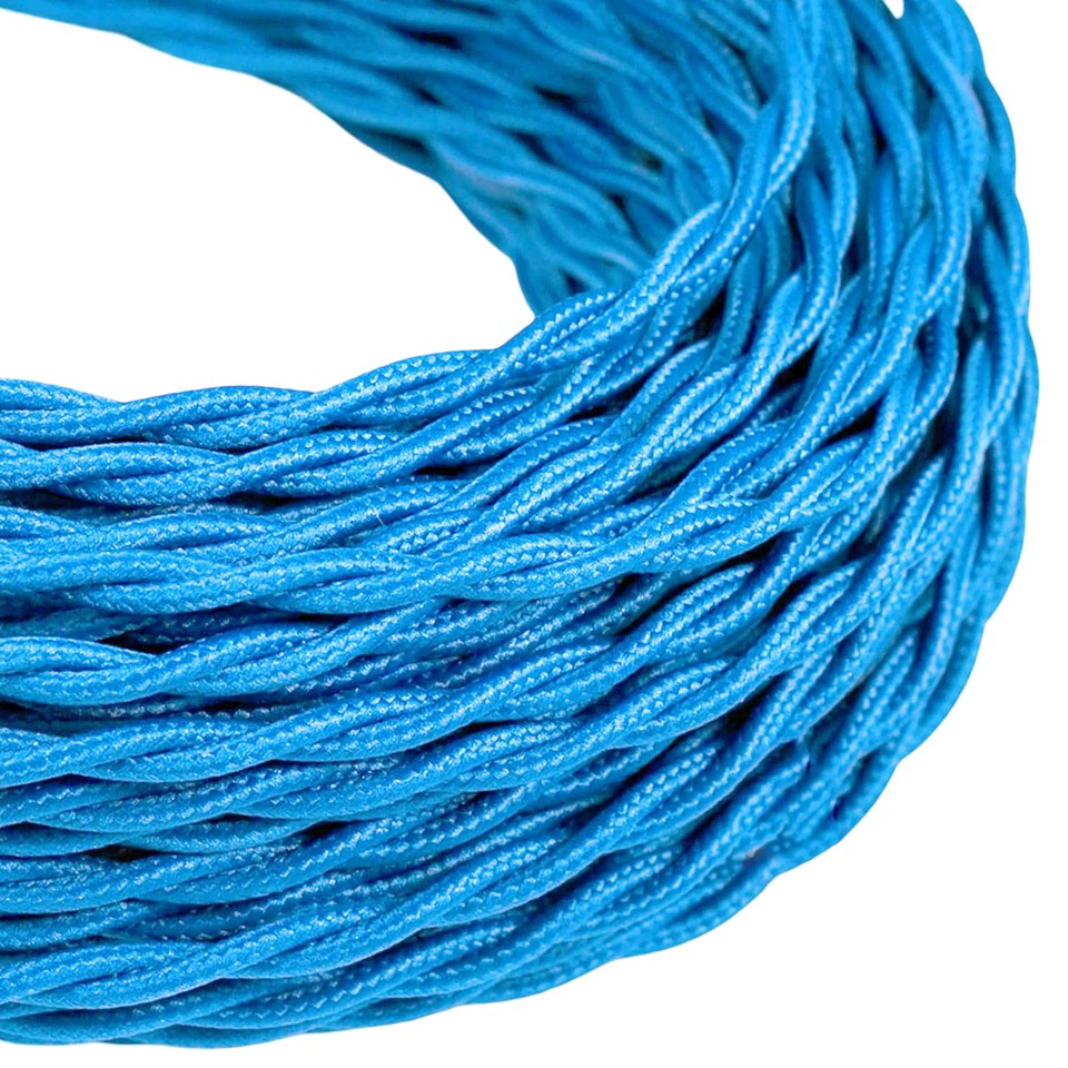 5M ROUND/TWIST 2 Core Braided Fabric Cable Light Vintage Retro Lighting ...