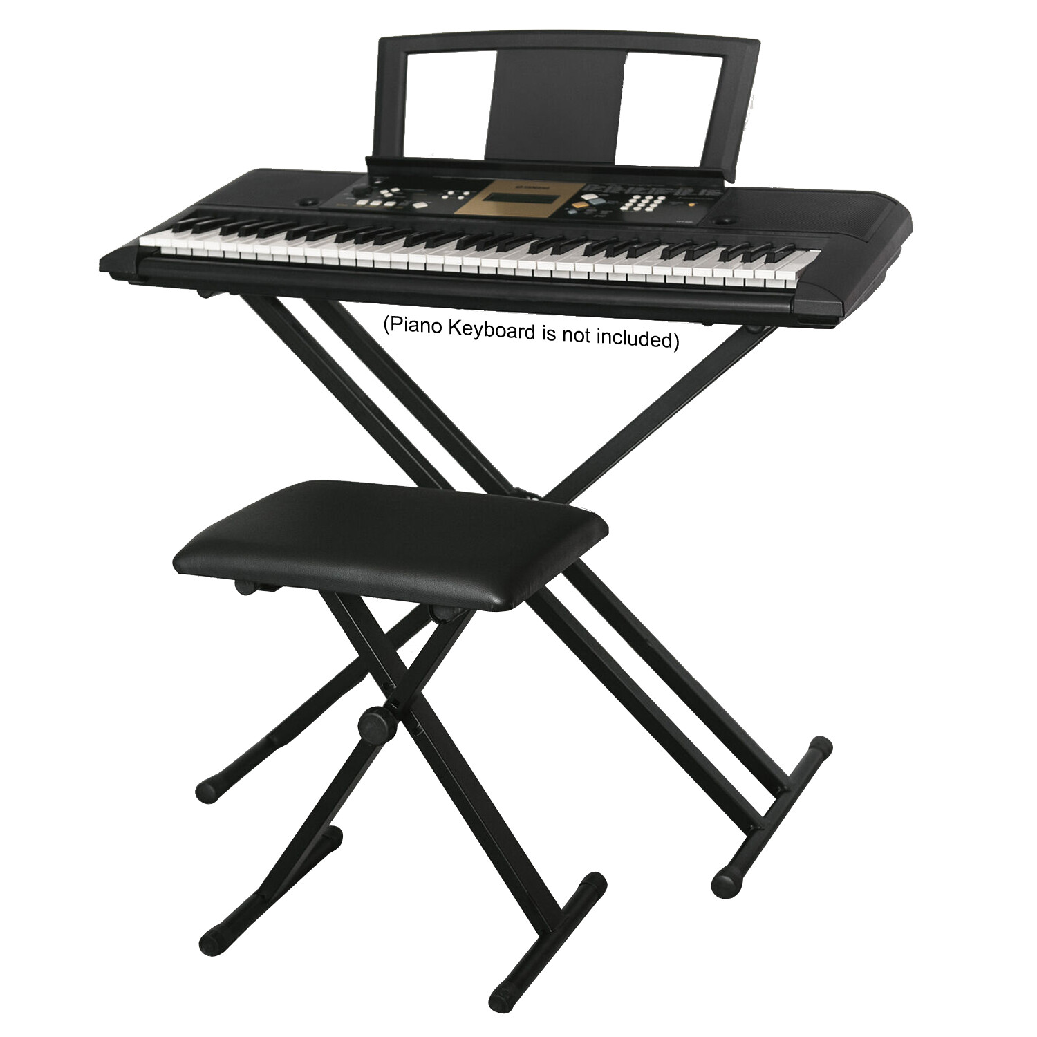 Height Adjustable Double Braced X Frame Music Piano Keyboard Stand ...