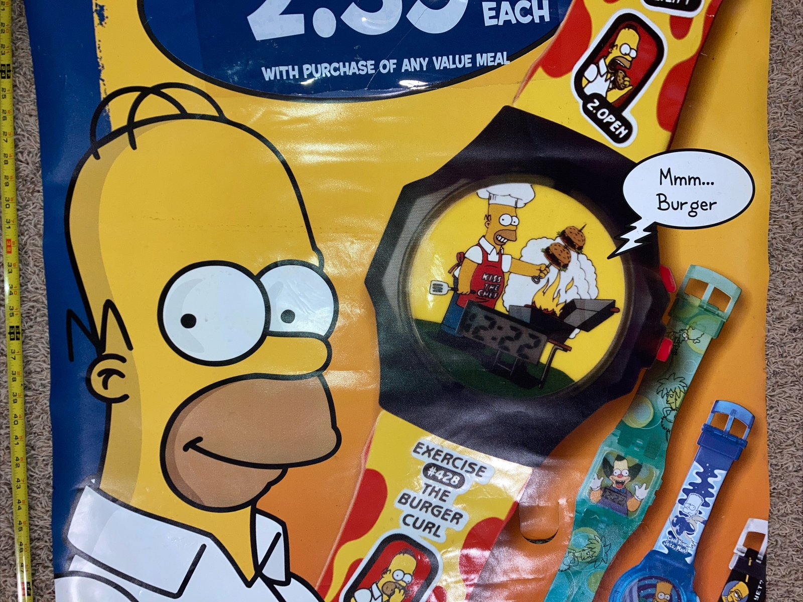 2002 Burger King Simpsons Official Talking Watches Promotional Banner ...