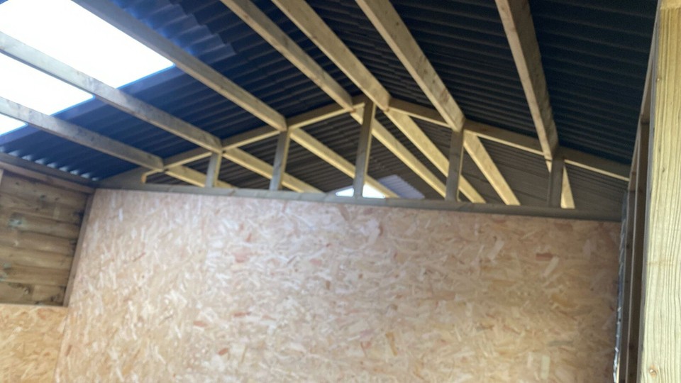 12ft x48 ft Wooden Quadruple Stable Block Animal Horse Stable 25mm T&G ...