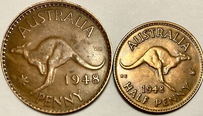 1948 Australian Penny,King George VI and Half Penny. Rare. | eBay