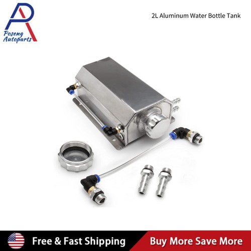 Universal 2L Aluminum Radiator Coolant Overflow Expansion Water Bottle ...