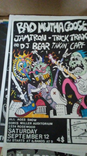 Bad Mutha Goose POSTER Austin TX Frank Kozik 1987 handcolored | eBay