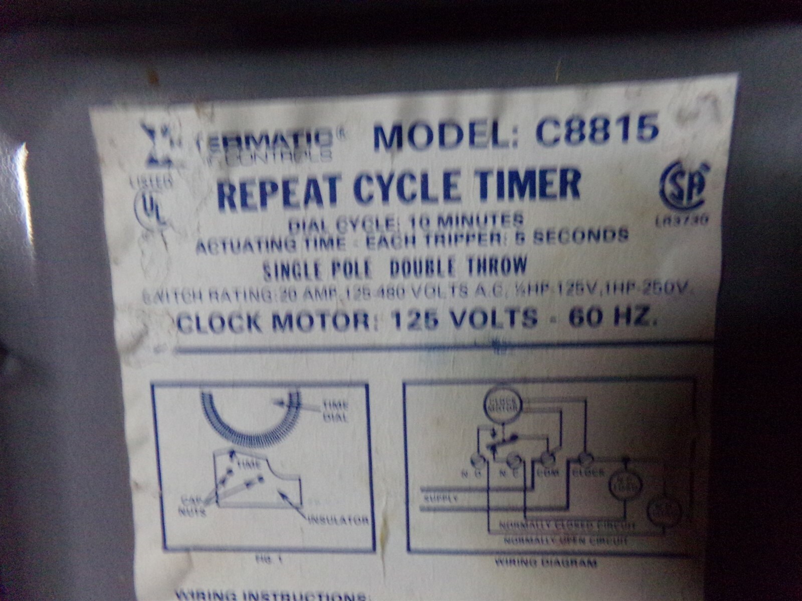 Intermatic C8815 Repeat Cycle Timer Enclosure *FREE SHIPPING* | eBay